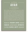 Avah | Name Art Print – Name Stories