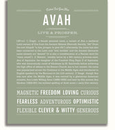 Avah | Name Art Print – Name Stories