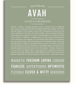 Avah | Name Art Print – Name Stories