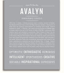 Avalyn | Name Art Print – Name Stories