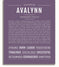 Avalynn Personalized Name Meaning Art Prints – Name Stories