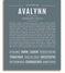 Avalynn Personalized Name Meaning Art Prints – Name Stories
