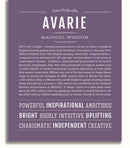 Avarie | Name Art Print – Name Stories
