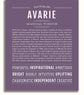 Avarie | Name Art Print – Name Stories