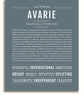 Avarie | Name Art Print – Name Stories