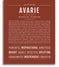 Avarie Personalized Name Meaning Art Prints – Name Stories