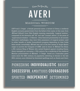 Averi | Name Art Print – Name Stories