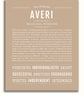 Averi Personalized Name Meaning Art Prints – Name Stories