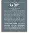 Avery (female) | Name Art Print – Name Stories
