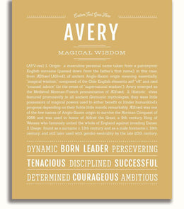 Avery (male) | Name Art Print – Name Stories