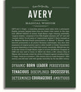 Avery Personalized Name Meaning Art Prints – Name Stories