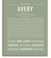 Avery (male) | Name Art Print – Name Stories