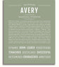Avery Personalized Name Meaning Art Prints – Name Stories