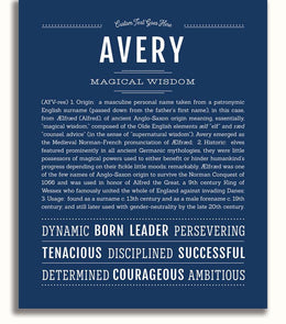 Avery (male) | Name Art Print – Name Stories