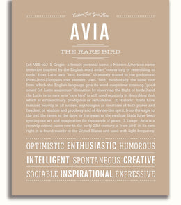 Avia | Name Art Print – Name Stories