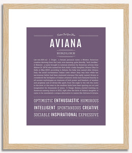 Aviana | Name Art Print – Name Stories