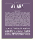 Aviana Personalized Name Meaning Art Prints – Name Stories