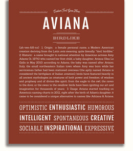Aviana | Name Art Print – Name Stories