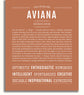 Aviana Personalized Name Meaning Art Prints – Name Stories