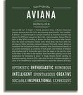 Aviana Personalized Name Meaning Art Prints – Name Stories