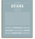 Aviana Personalized Name Meaning Art Prints – Name Stories