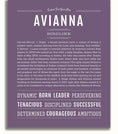 Avianna | Name Art Print – Name Stories