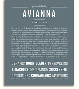 Avianna | Name Art Print – Name Stories