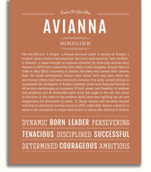 Avianna | Name Art Print – Name Stories