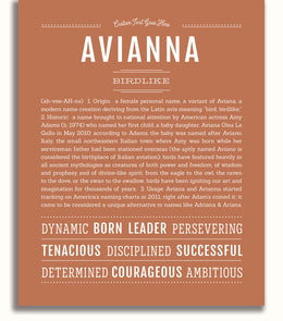 Avianna | Name Art Print – Name Stories