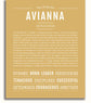 Avianna Personalized Name Meaning Art Prints – Name Stories