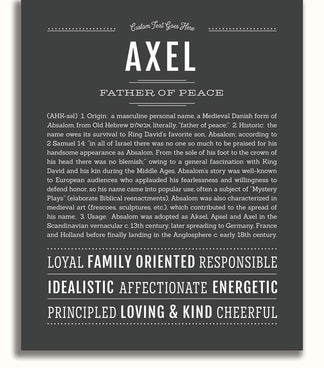 Axel | Name Art Print – Name Stories