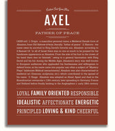 Axel Personalized Name Meaning Art Prints – Name Stories