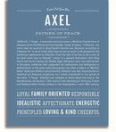 Axel Personalized Name Meaning Art Prints – Name Stories