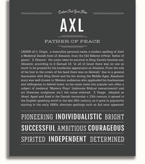 Axl | Name Art Print – Name Stories