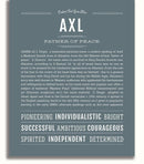 Axl Personalized Name Meaning Art Prints – Name Stories