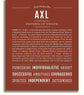Axl Personalized Name Meaning Art Prints – Name Stories