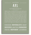 Axl Personalized Name Meaning Art Prints – Name Stories