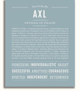 Axl Personalized Name Meaning Art Prints – Name Stories
