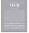 Ayden (male) | Name Art Print – Name Stories