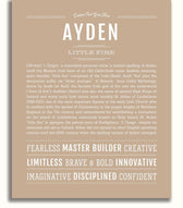 Ayden (male) | Name Art Print – Name Stories