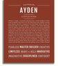 Ayden (male) | Name Art Print – Name Stories