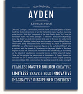 Ayden (male) | Name Art Print – Name Stories