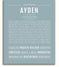 Ayden Personalized Name Meaning Art Prints – Name Stories