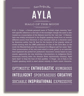 Ayla Personalized Name Meaning Art Prints – Name Stories