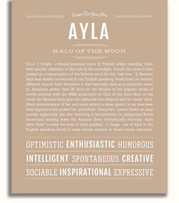 Ayla | Name Art Print – Name Stories