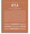 Ayla Personalized Name Meaning Art Prints – Name Stories