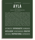 Ayla Personalized Name Meaning Art Prints – Name Stories