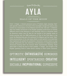 Ayla | Name Art Print – Name Stories