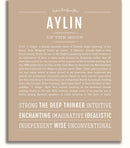 Aylin Personalized Name Meaning Art Prints – Name Stories