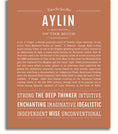 Aylin Personalized Name Meaning Art Prints – Name Stories